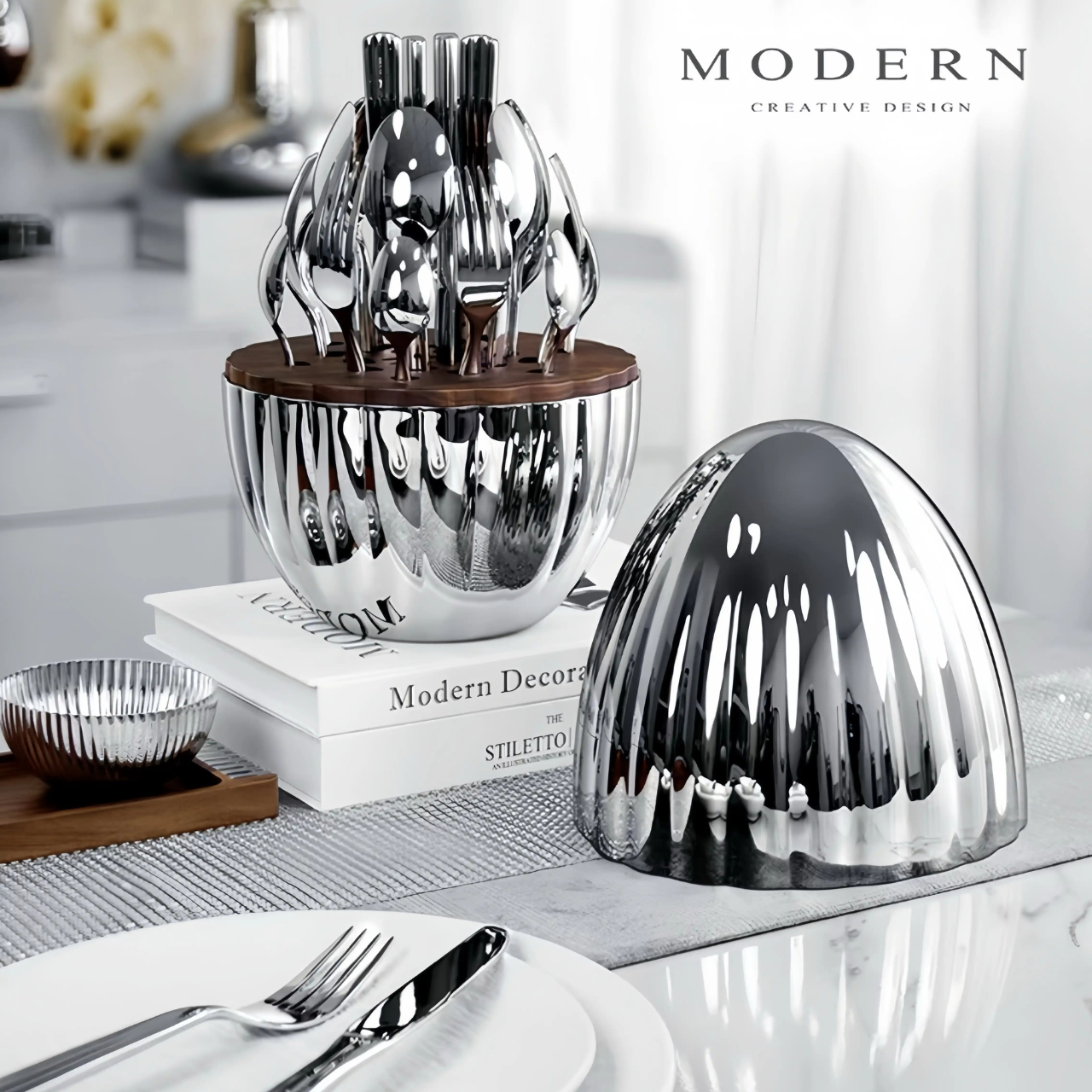 MODERN Silver Dragon Egg Dinnerware Set – Hikari Spirits