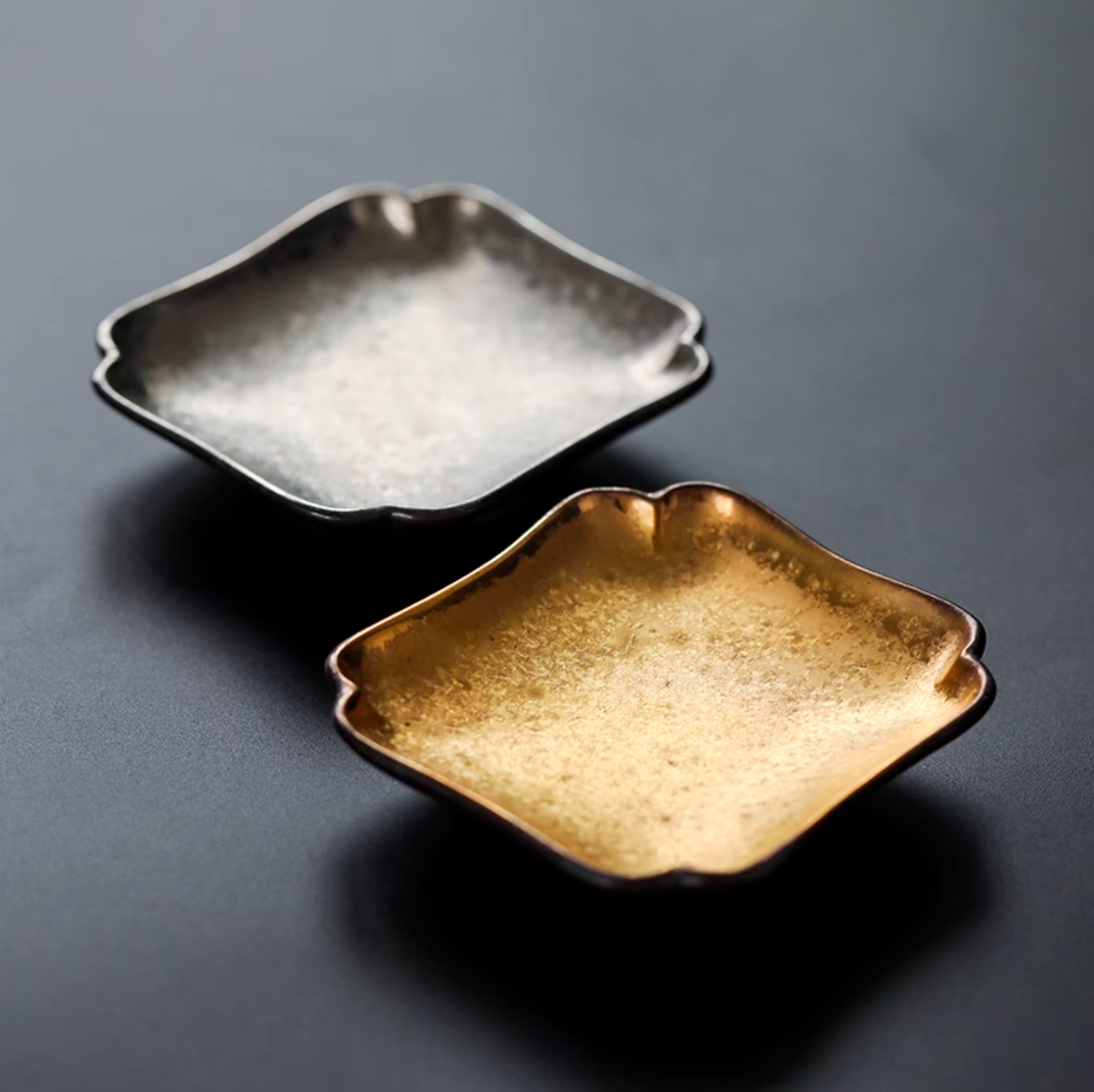 Hasami Ware Toyotsu Handcrafted Gold and Silver Decorated Dessert Plat ...