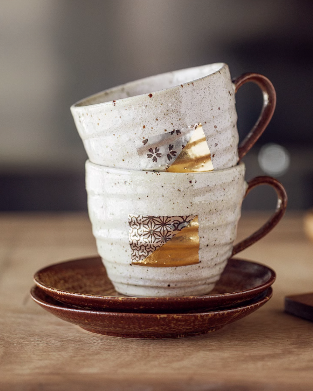 Hakuichi Handcrafted Vintage Ceramic Gold Leaf Autumn Reflection Mug S ...