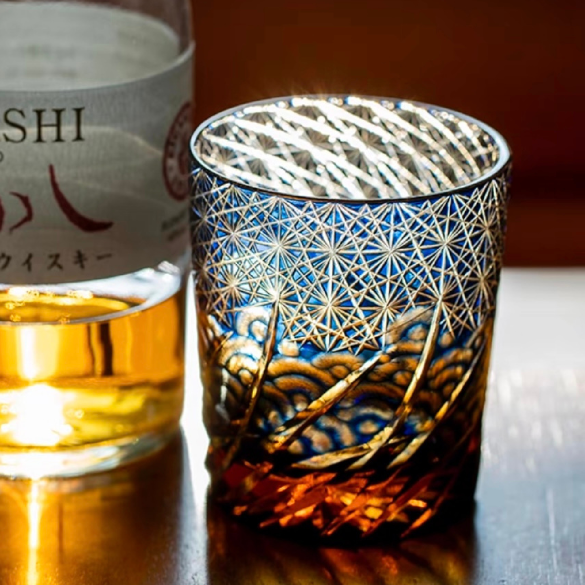 Edo Kiriko Hand-Carved Wave Pattern Whiskey Glass – Hikari Spirits