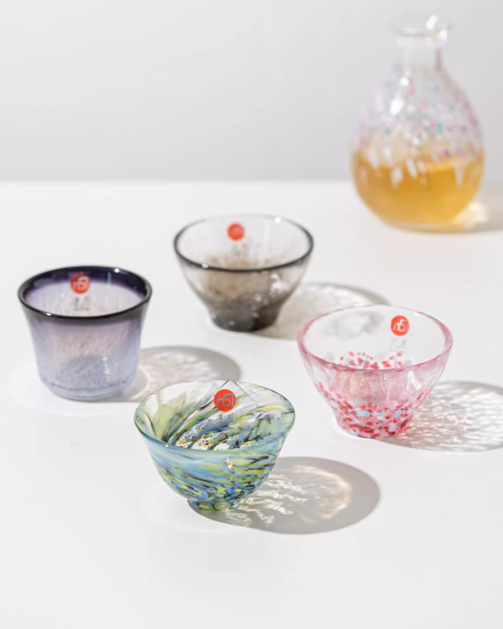 Tsugaru Vidro Handcrafted Colorful Glass Sake Cup Set – Hikari Spirits